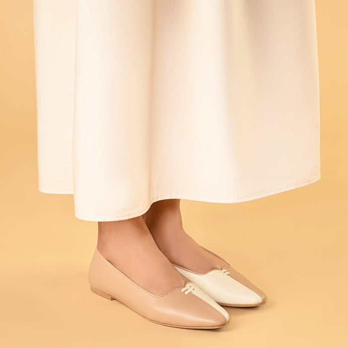Jessica Ivory & Blush Loafers For Women